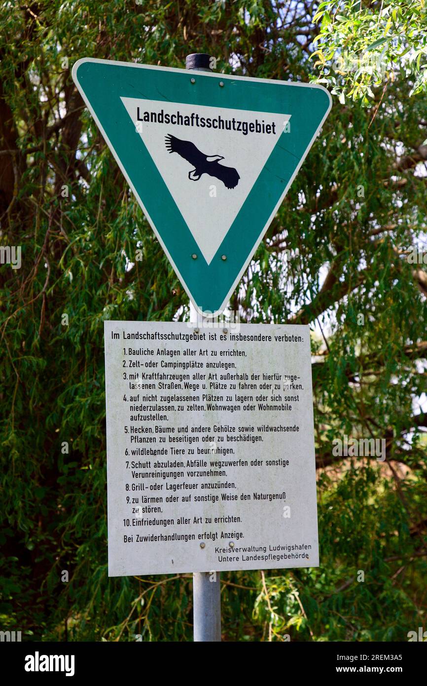 Sign 'Landscape Conservation Area', Germany Stock Photo - Alamy