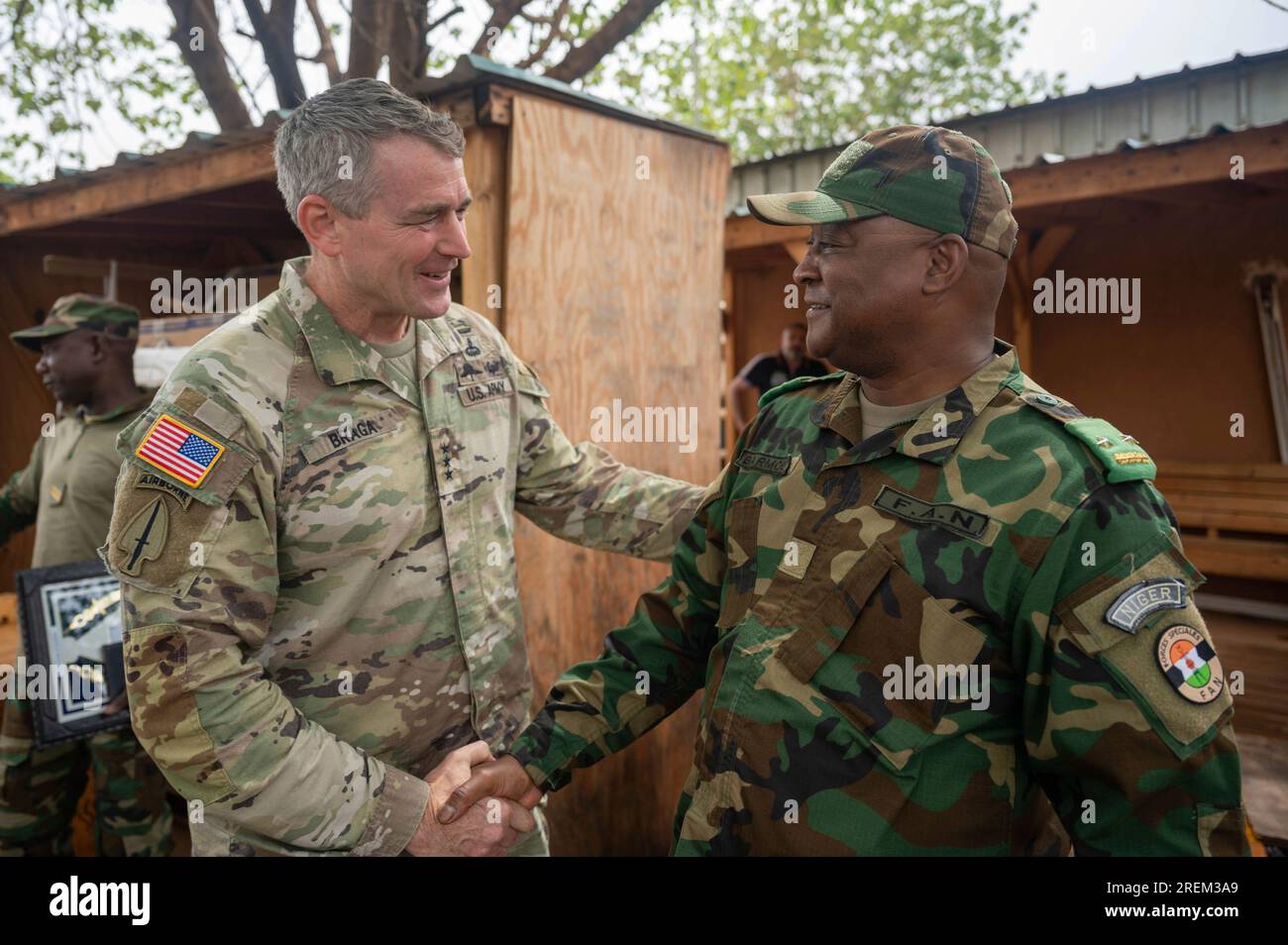 In this photo provided by the U.S. Air Force, U.S. Army Lt. Gen. Jonathan Braga, U.S. Army ...