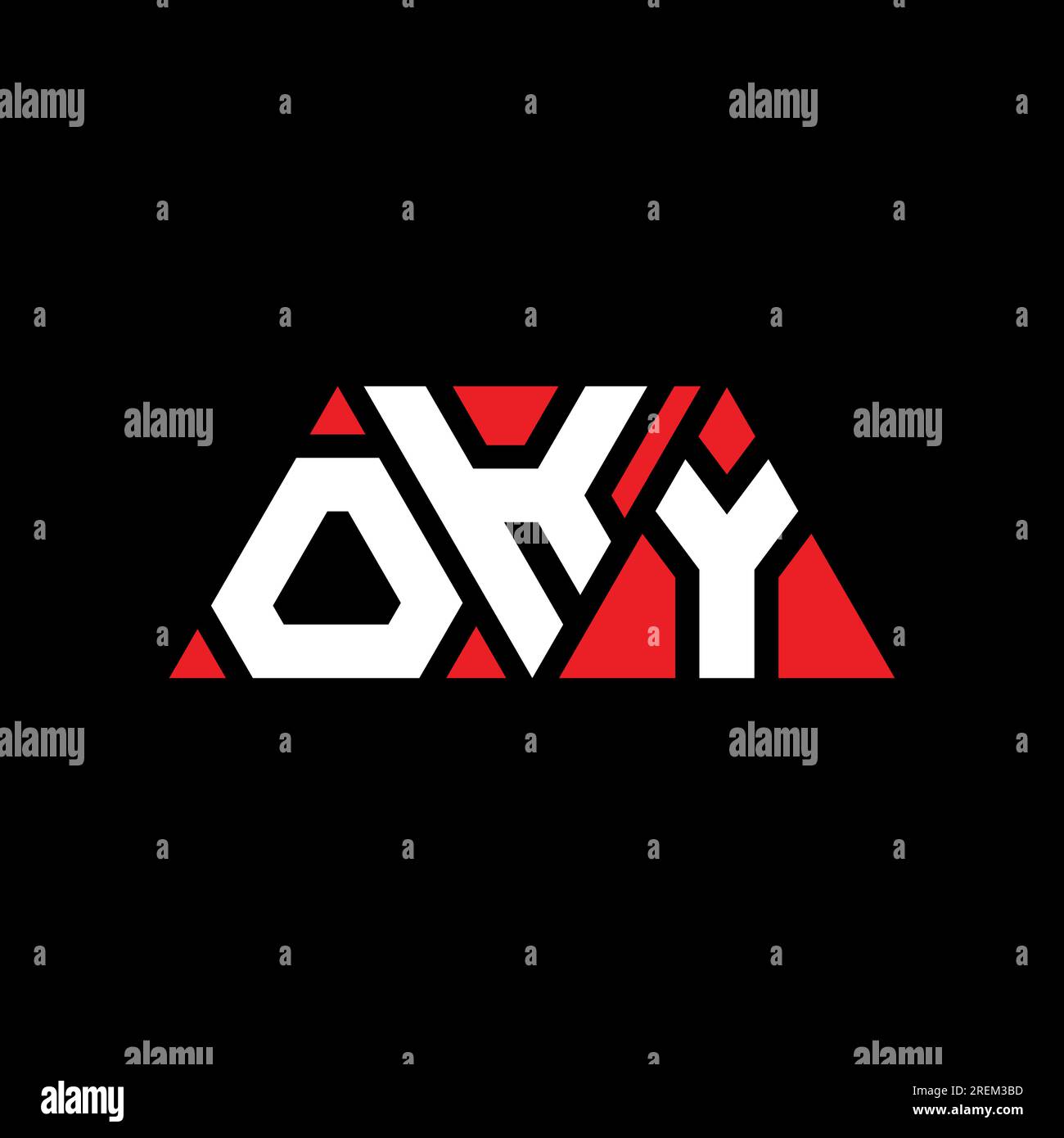 OKY triangle letter logo design with triangle shape. OKY triangle logo ...