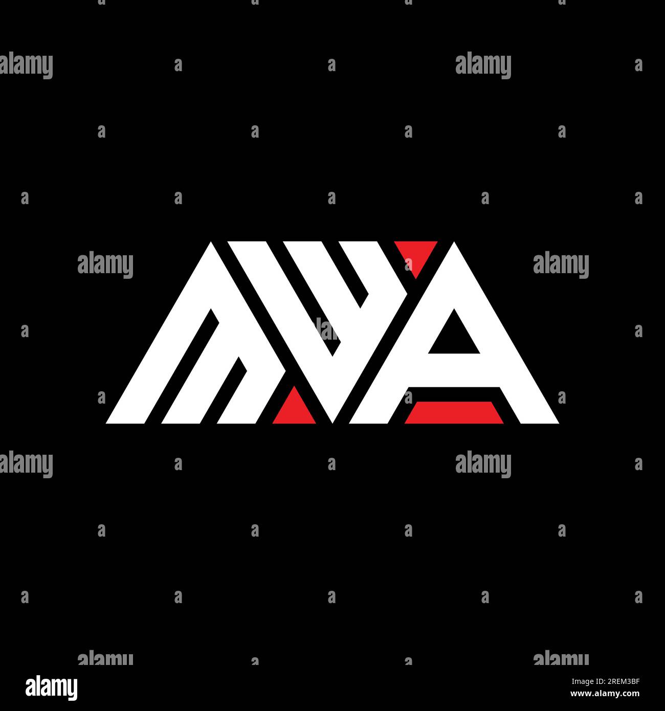 MWA triangle letter logo design with triangle shape. MWA triangle logo ...
