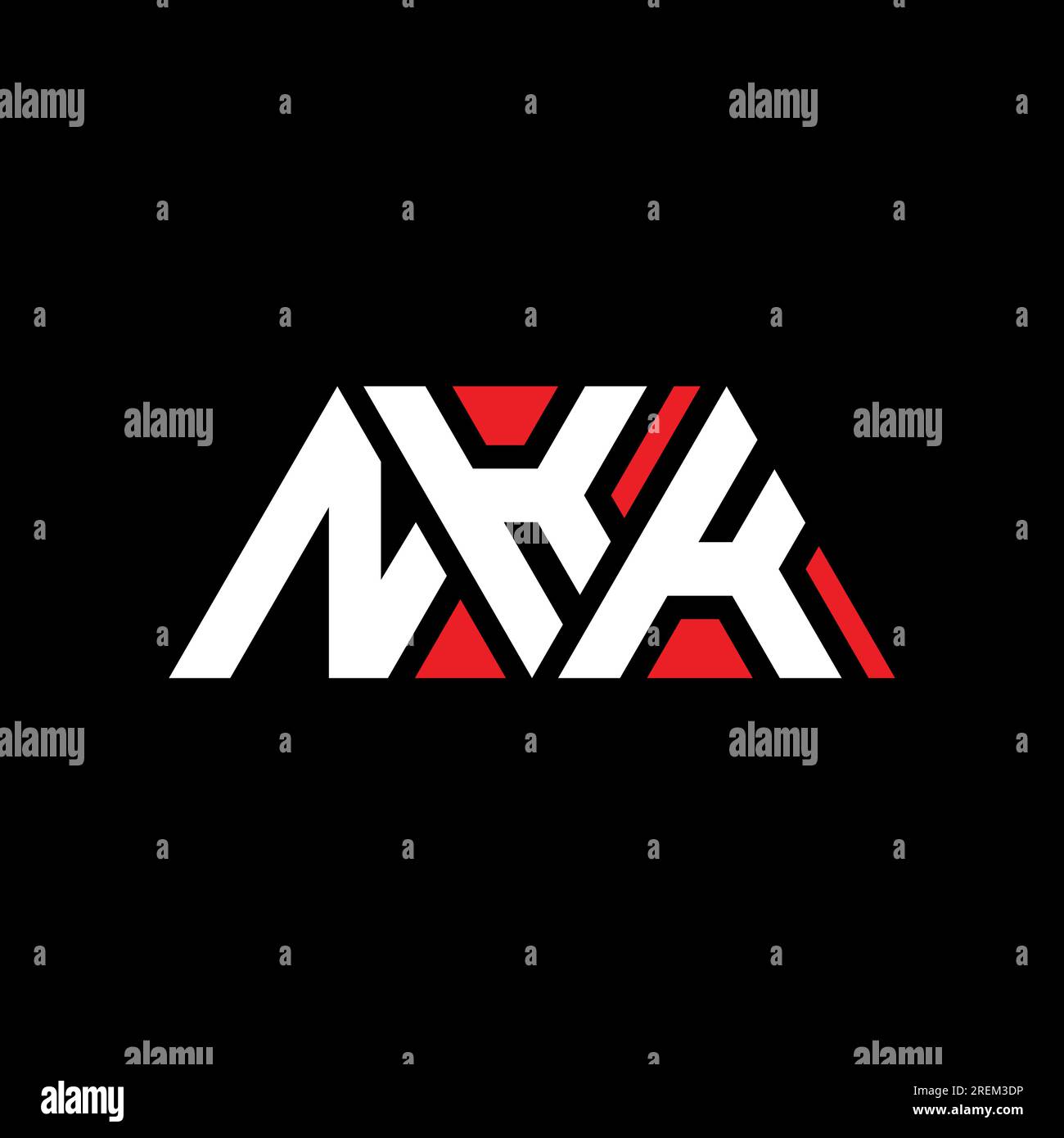 NKK triangle letter logo design with triangle shape. NKK triangle logo ...