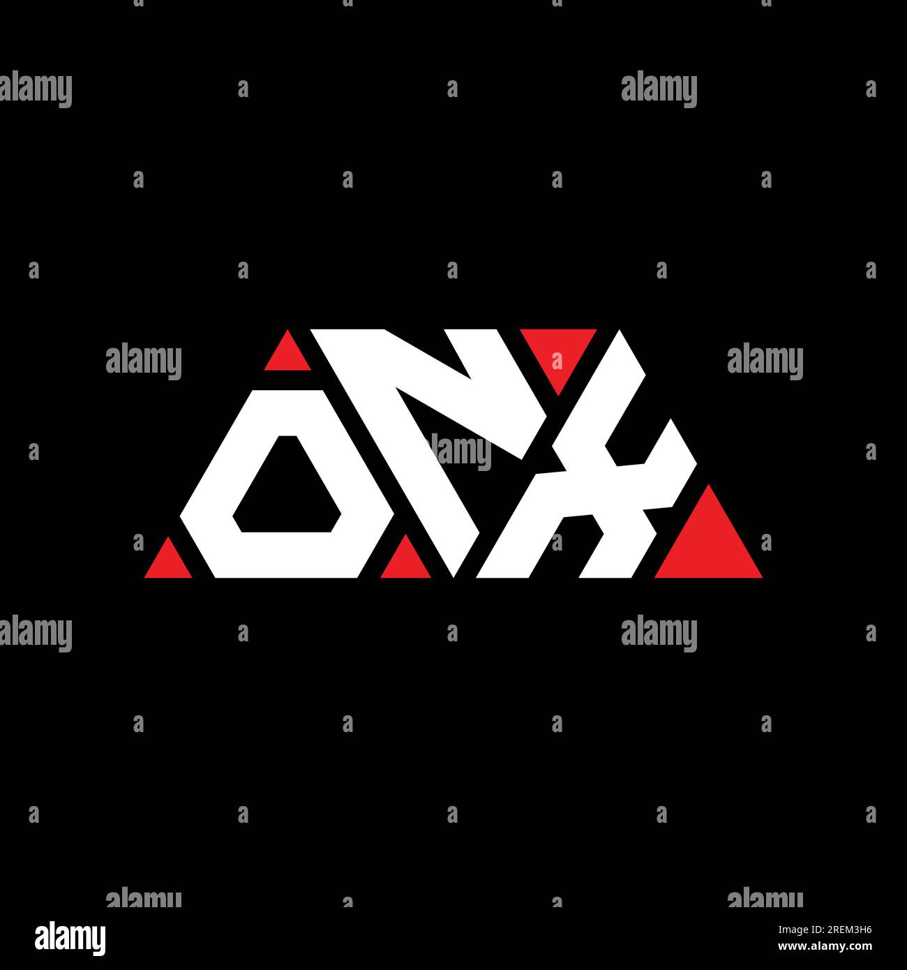 ONX triangle letter logo design with triangle shape. ONX triangle logo ...