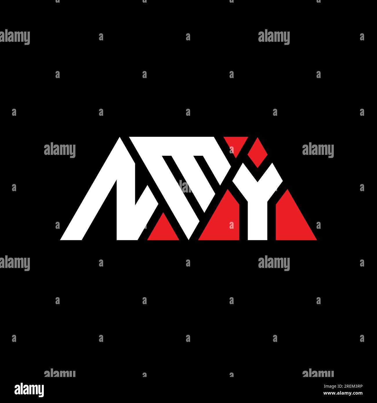 NMY triangle letter logo design with triangle shape. NMY triangle logo ...