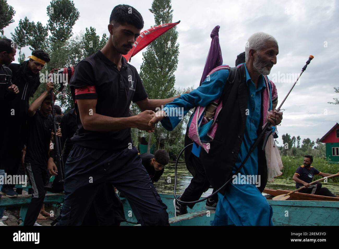 July 28, 2023, Srinagar, Jammu and Kashmir, India: Kashmiri Shia Muslims participate in a ...