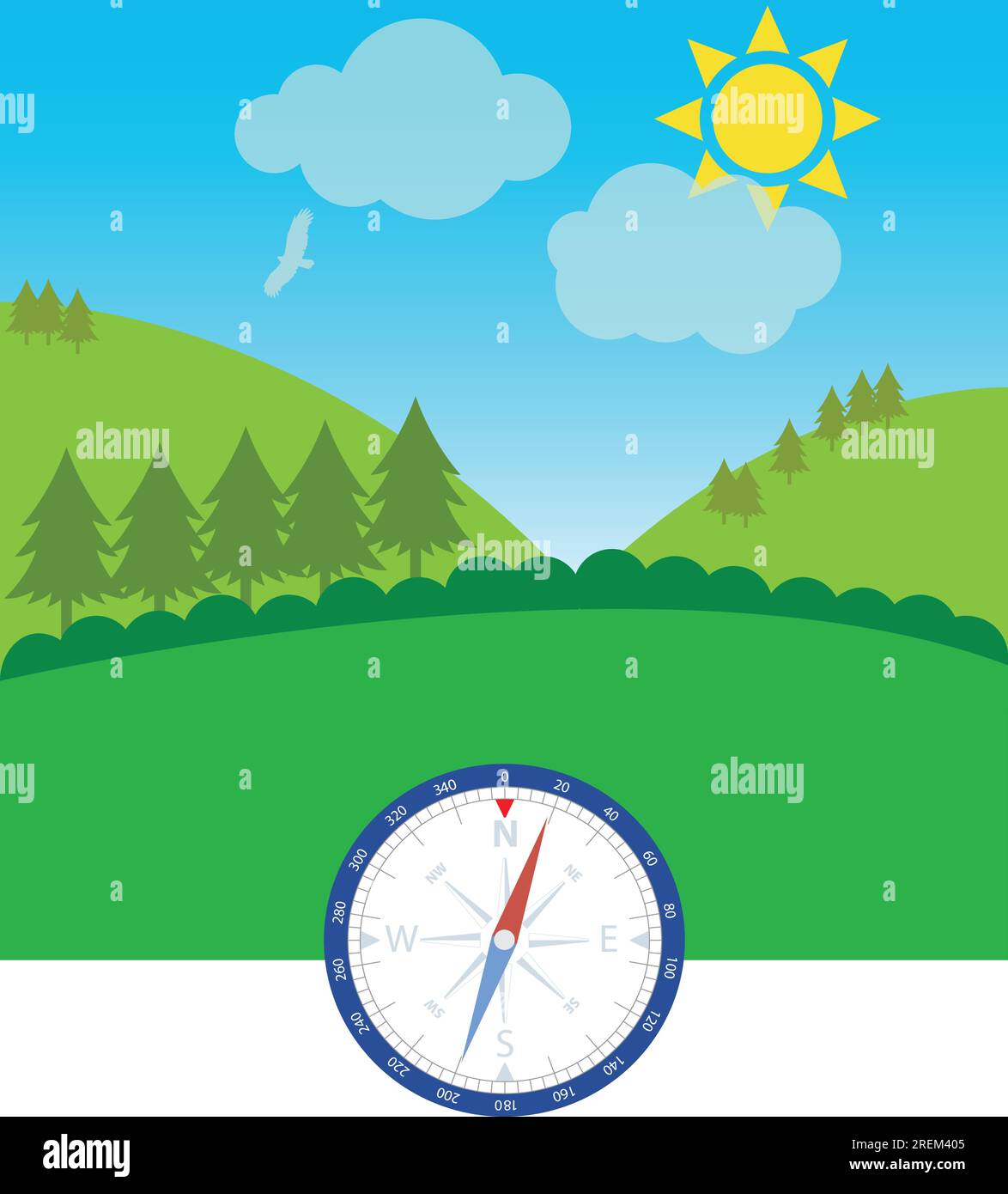 Front view compass Stock Vector Images - Alamy