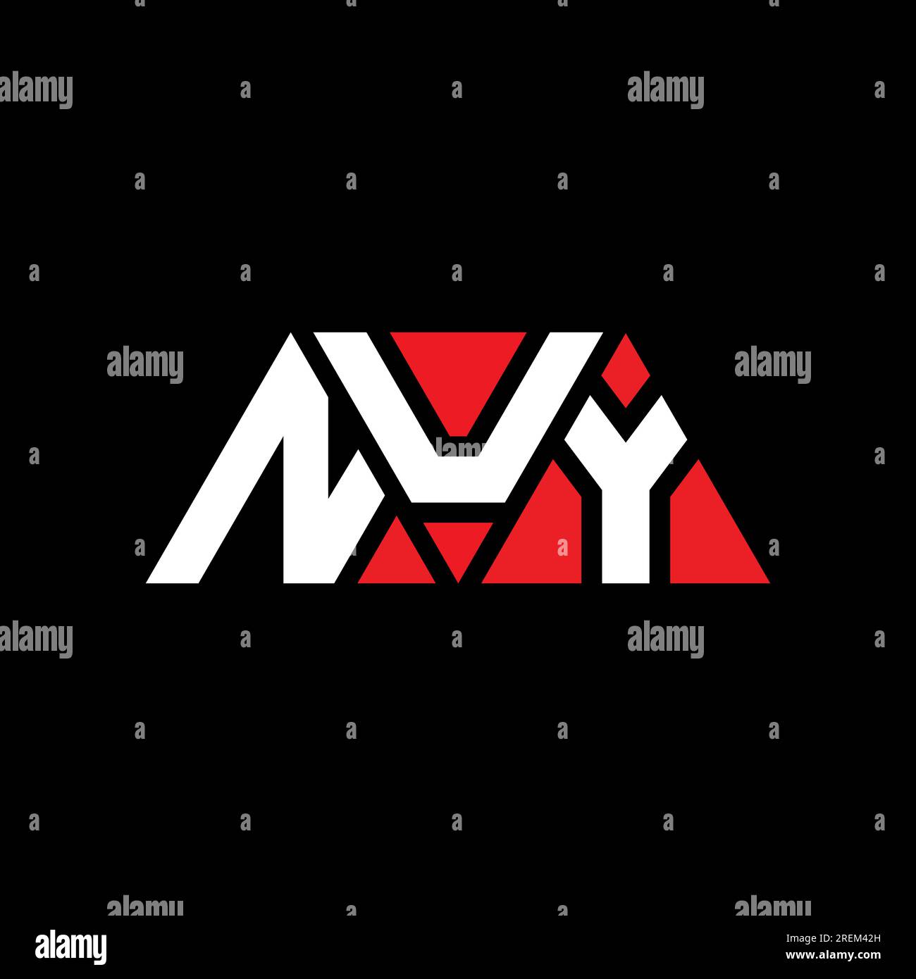 NUY triangle letter logo design with triangle shape. NUY triangle logo ...