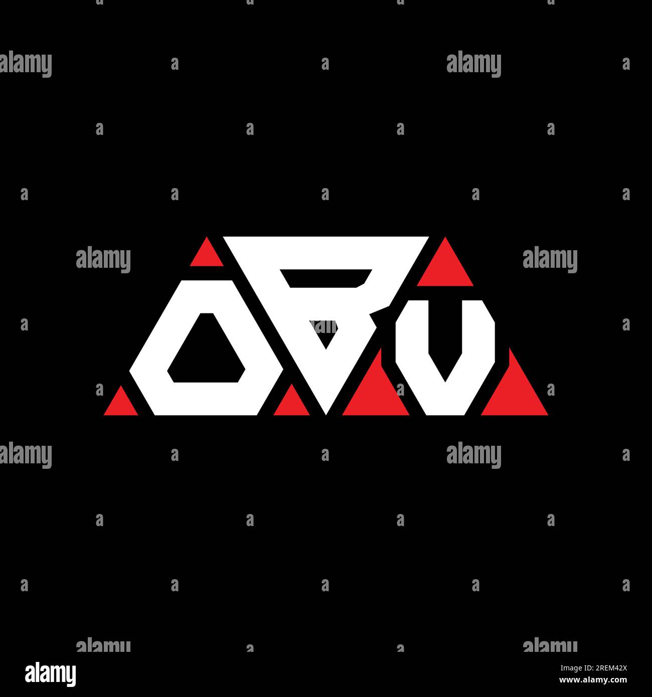 OBV triangle letter logo design with triangle shape. OBV triangle logo ...