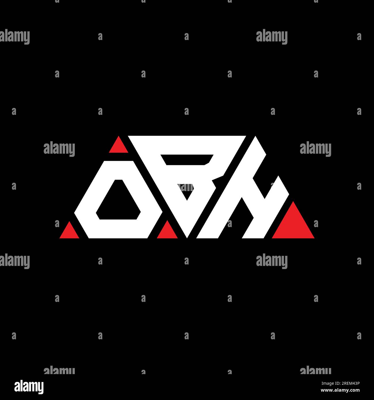 OBH triangle letter logo design with triangle shape. OBH triangle logo ...