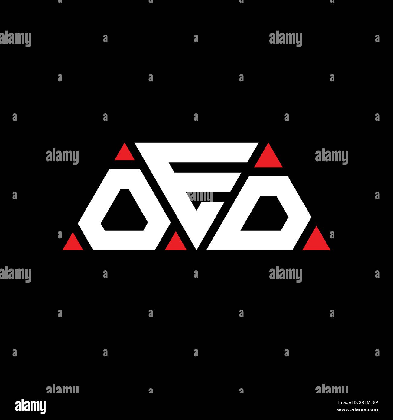 OED triangle letter logo design with triangle shape. OED triangle logo ...