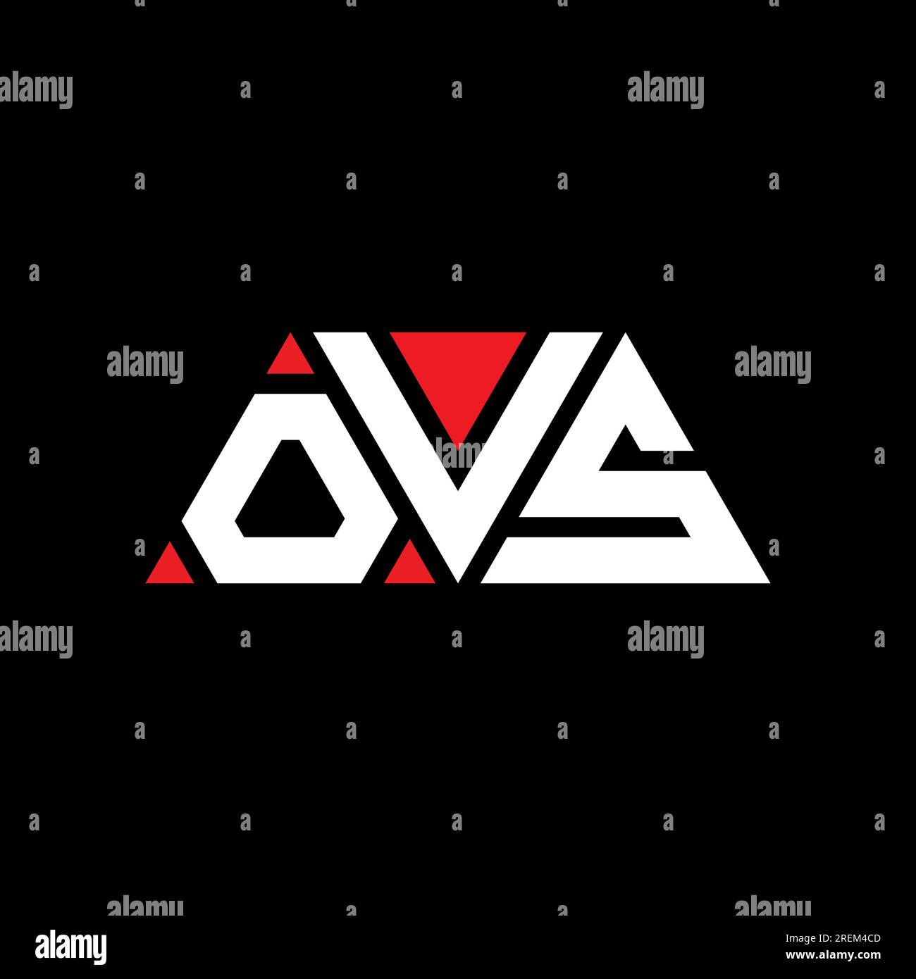 OVS triangle letter logo design with triangle shape. OVS triangle logo ...