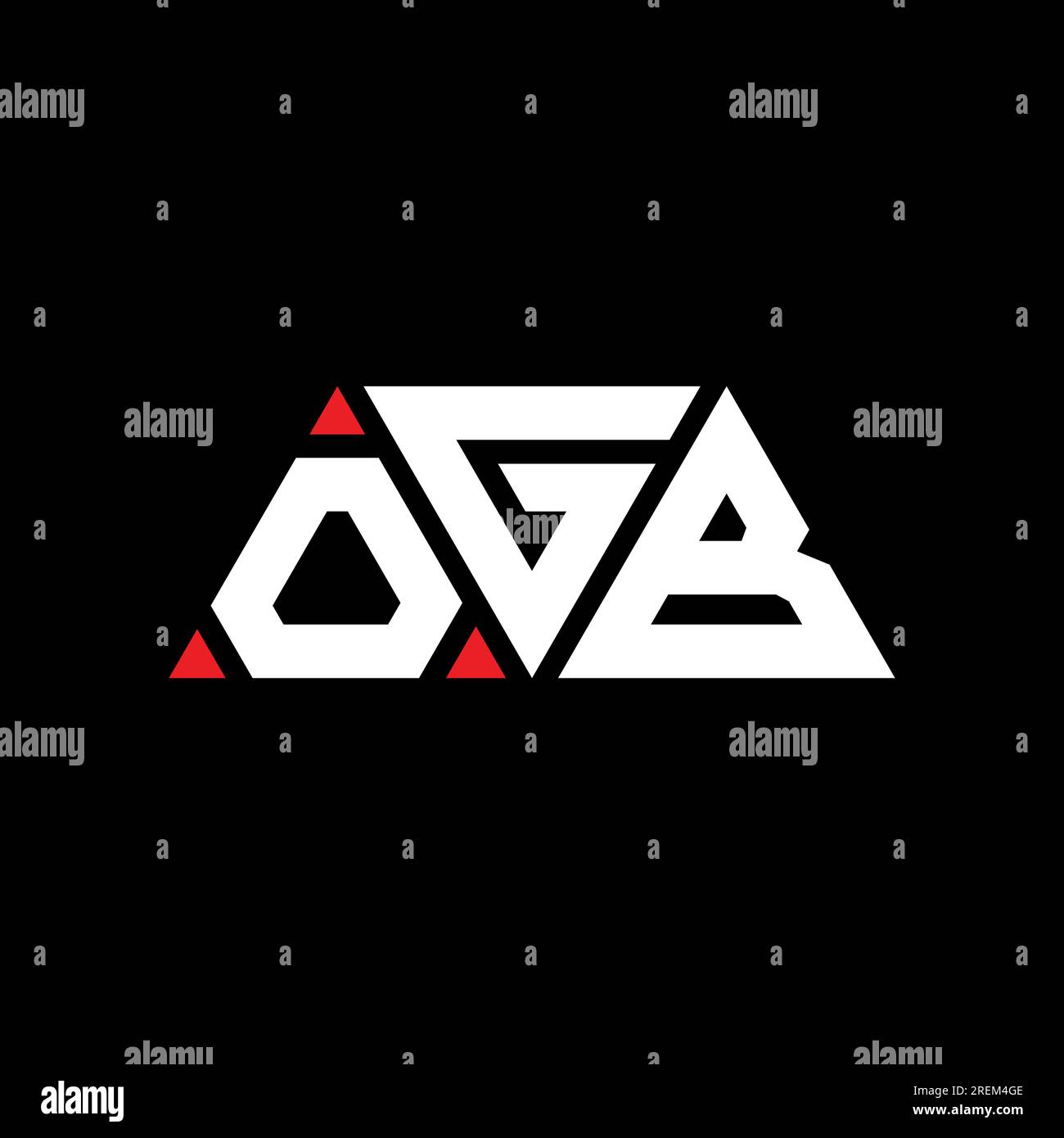 OGB triangle letter logo design with triangle shape. OGB triangle logo ...