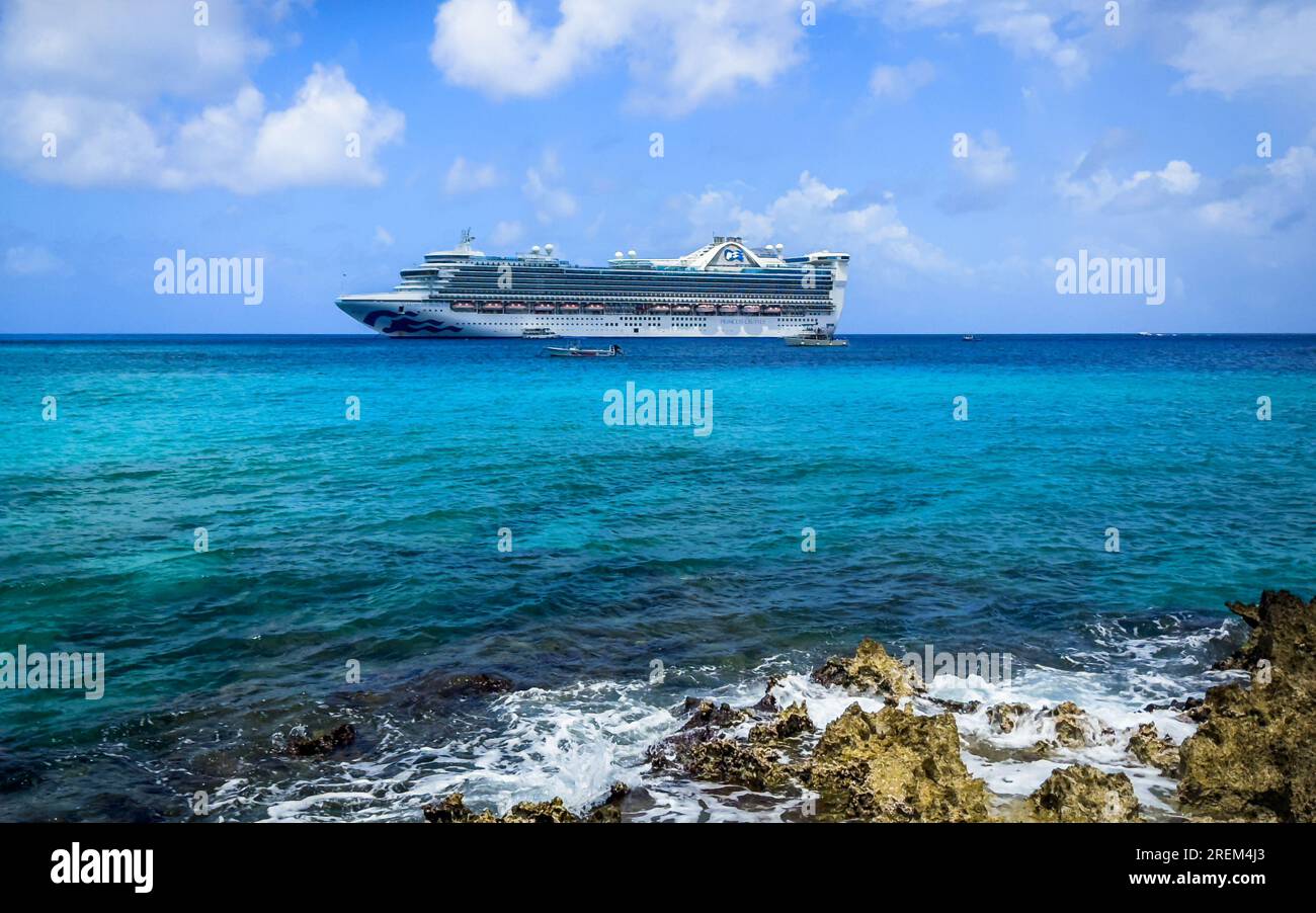 Grand Cayman, Cayman Islands, June 12th 2023, view of the Caribbean ...