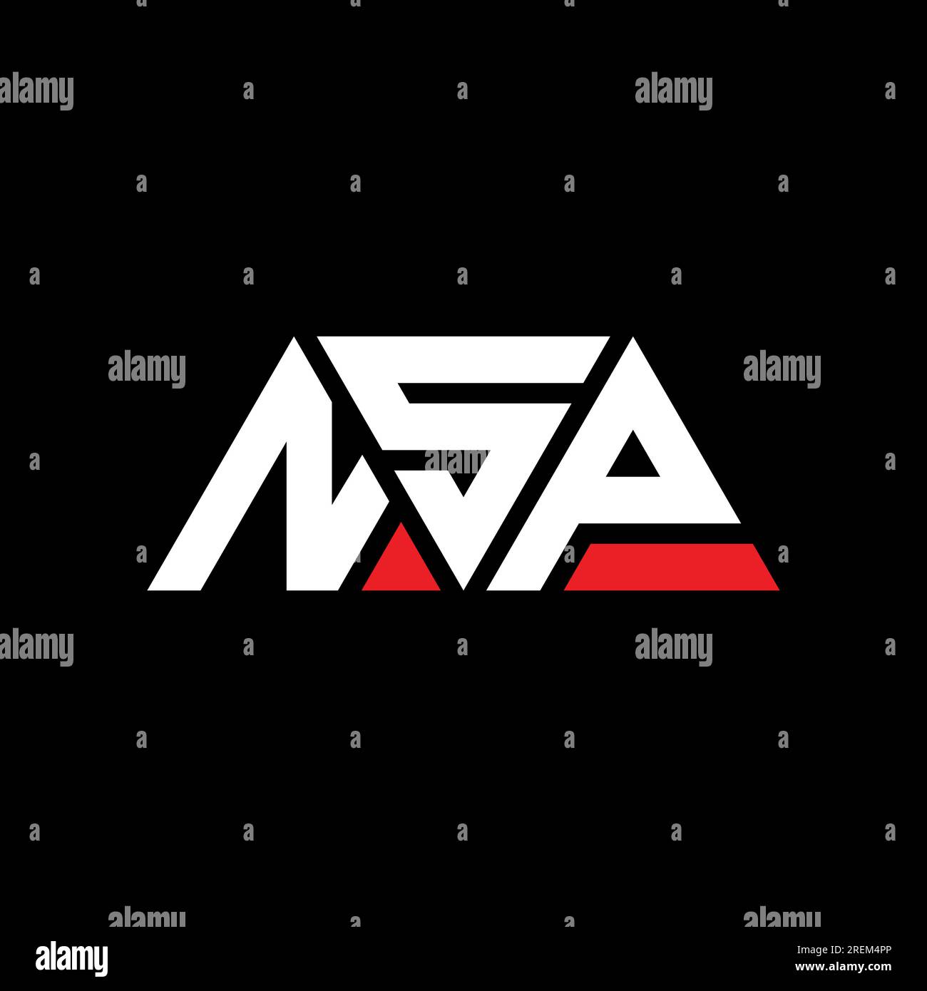 NSP triangle letter logo design with triangle shape. NSP triangle logo ...