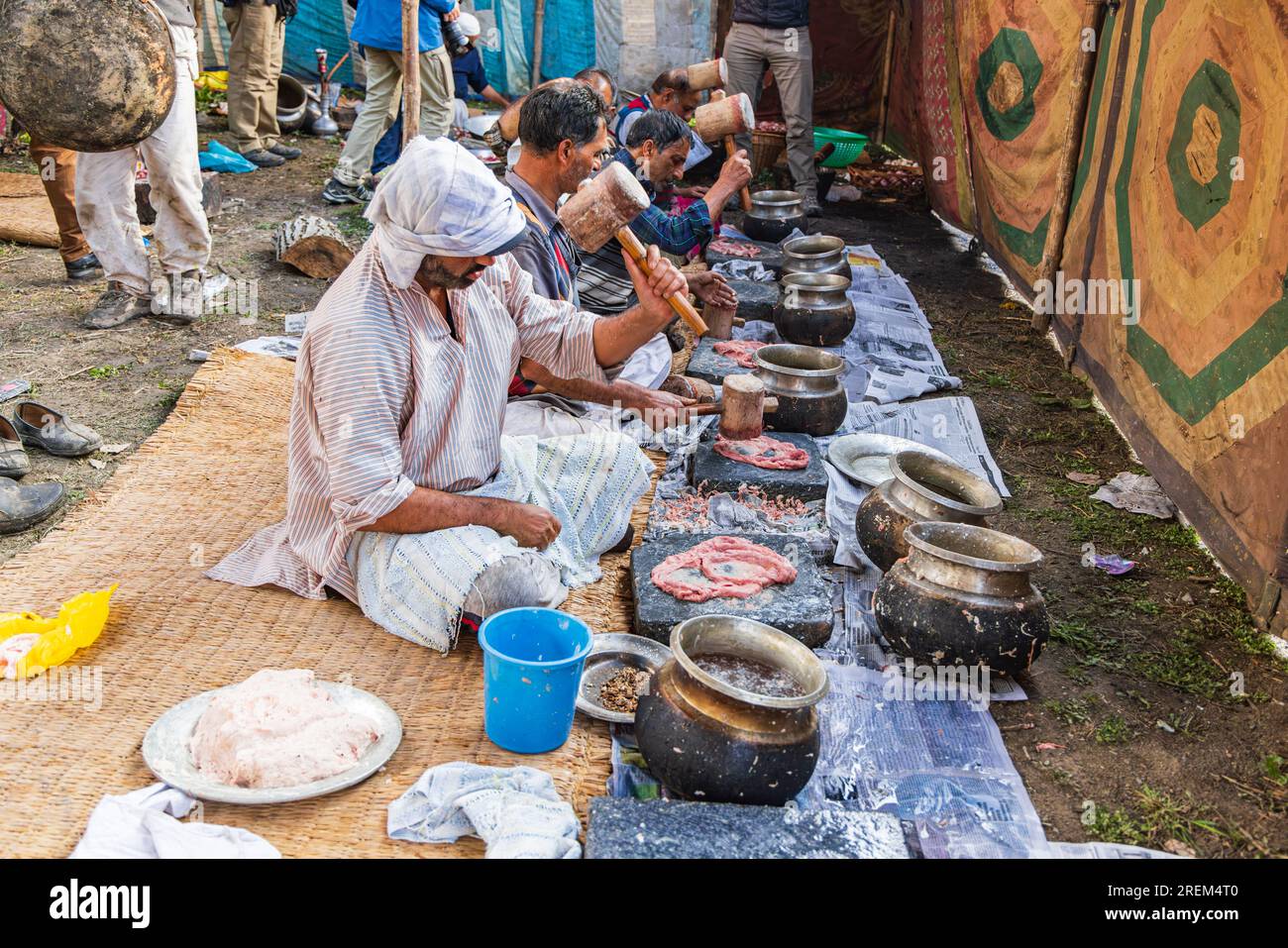 Srinagar, Jammu and Kashmir, India. November 1, 2022. Preparing food at ...