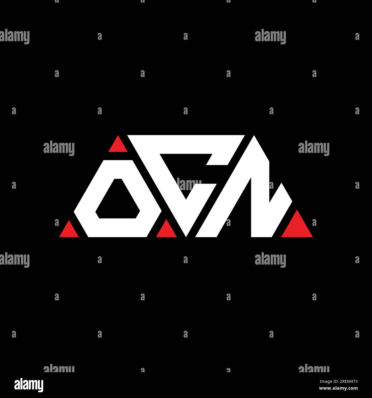 OCN triangle letter logo design with triangle shape. OCN triangle logo ...