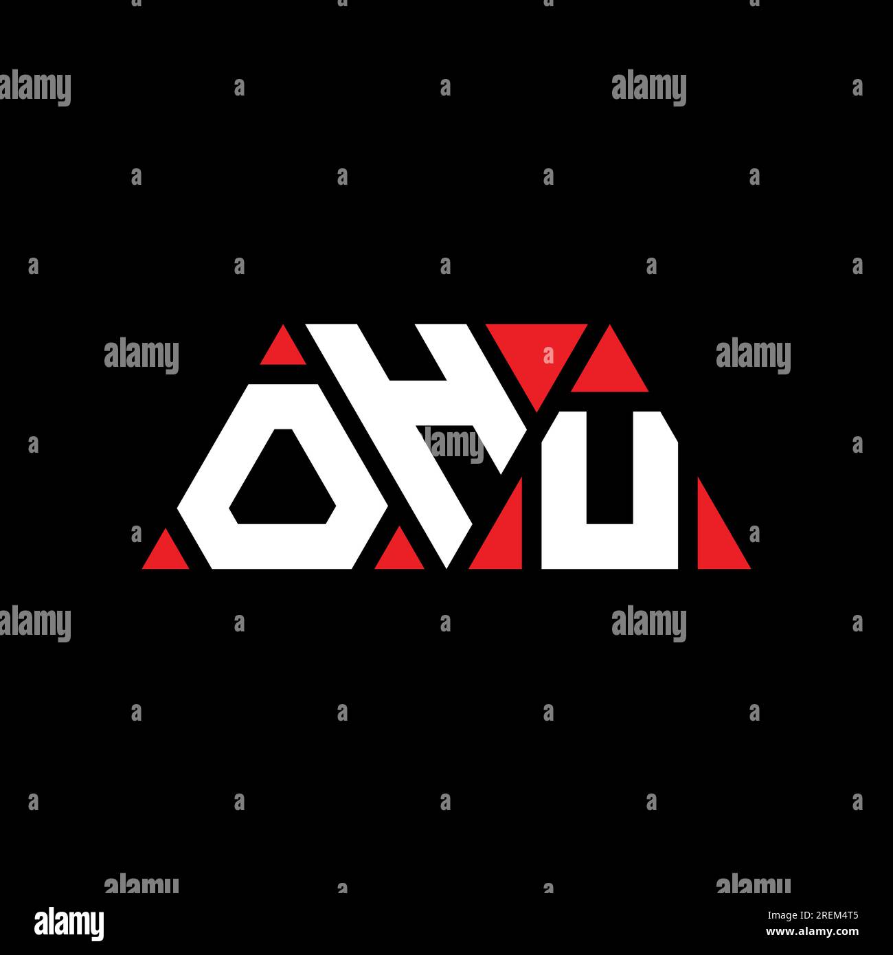 OHU triangle letter logo design with triangle shape. OHU triangle logo ...