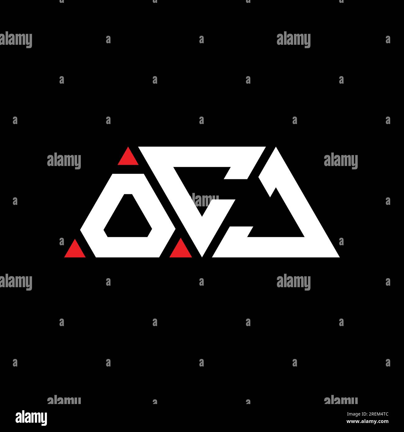 OCJ triangle letter logo design with triangle shape. OCJ triangle logo ...
