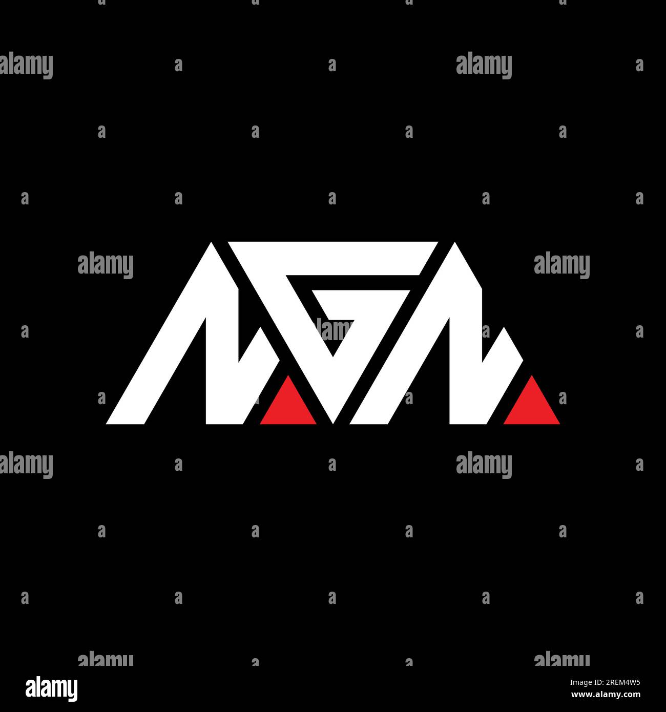 NGN triangle letter logo design with triangle shape. NGN triangle logo ...