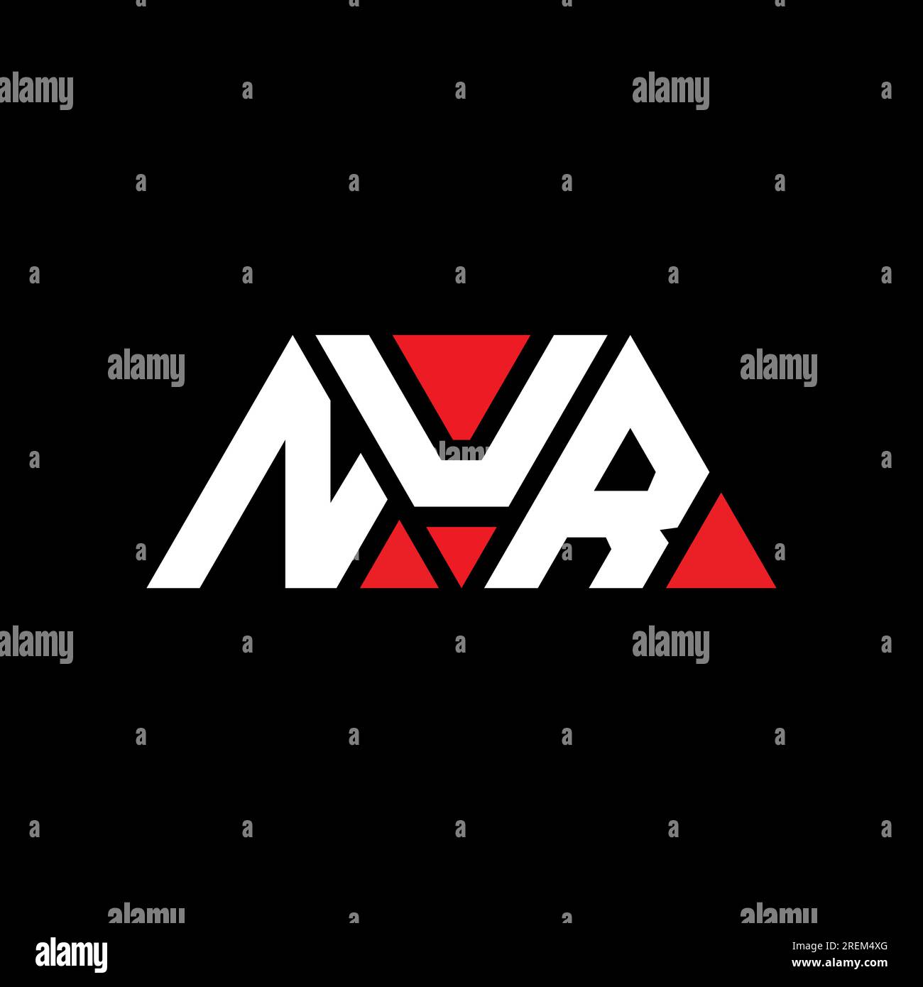 NUR triangle letter logo design with triangle shape. NUR triangle logo ...