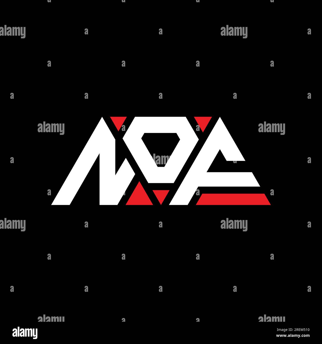 NOF triangle letter logo design with triangle shape. NOF triangle logo ...