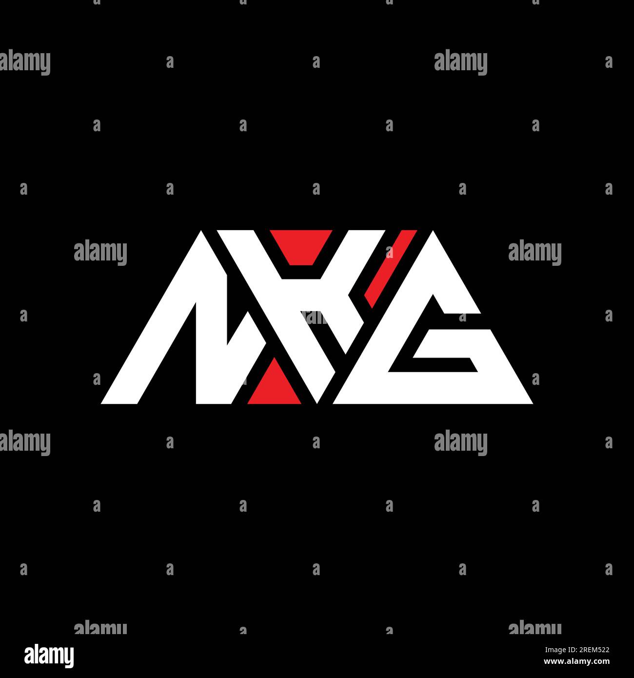 NKG triangle letter logo design with triangle shape. NKG triangle logo ...