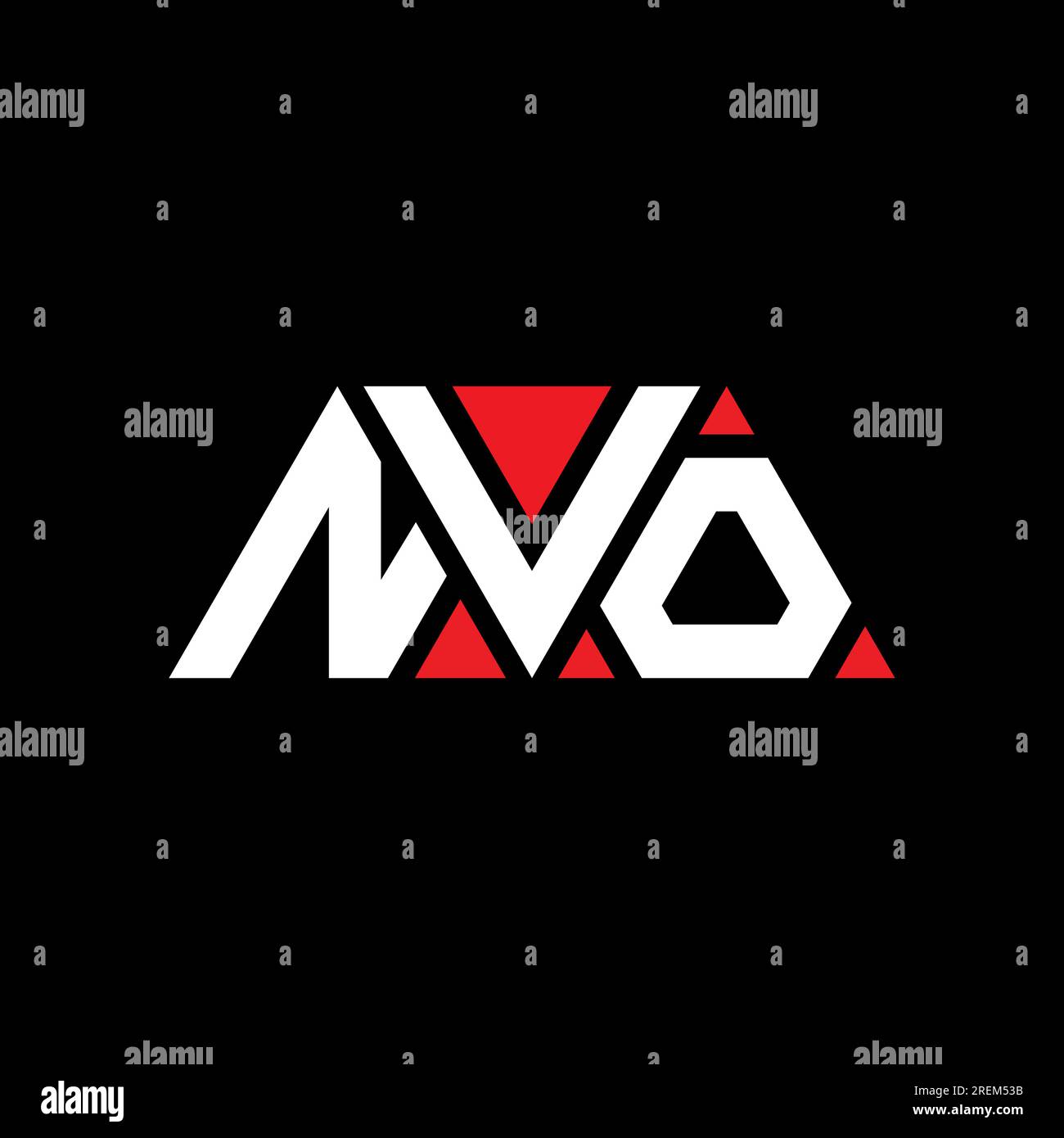 NVO triangle letter logo design with triangle shape. NVO triangle logo ...