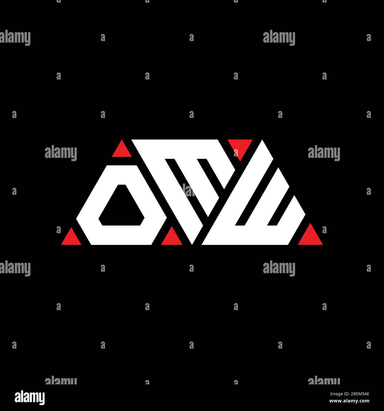 OMW triangle letter logo design with triangle shape. OMW triangle logo ...