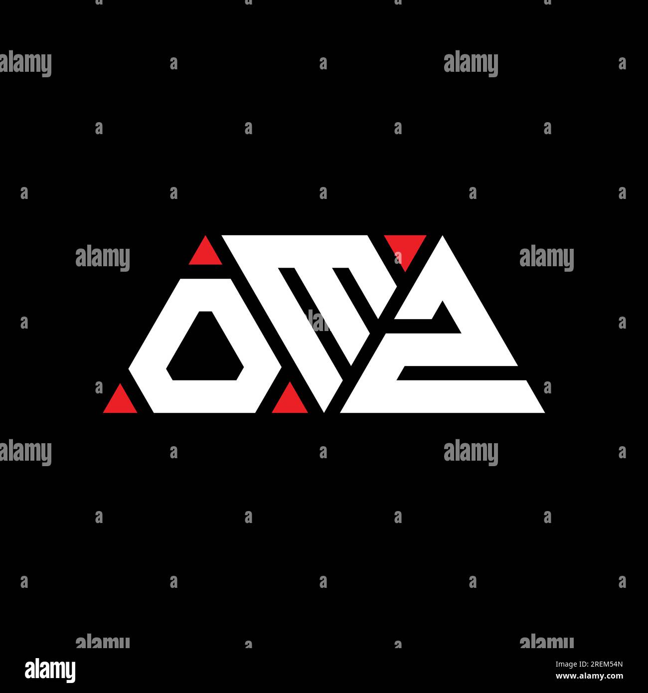 OMZ triangle letter logo design with triangle shape. OMZ triangle logo ...