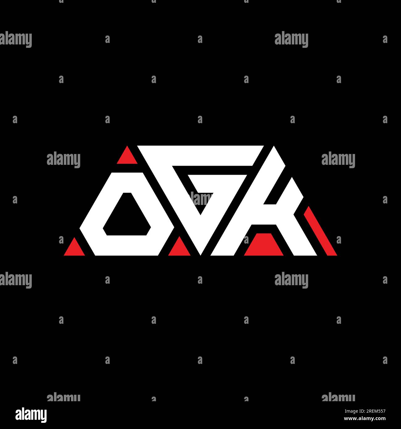 OGK triangle letter logo design with triangle shape. OGK triangle logo ...