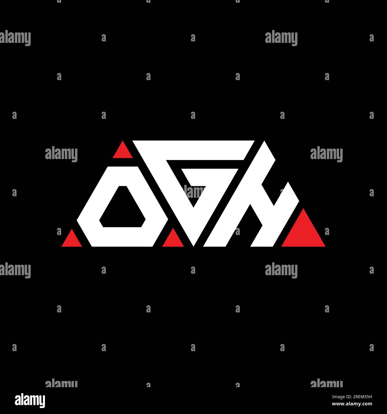 OGH triangle letter logo design with triangle shape. OGH triangle logo ...