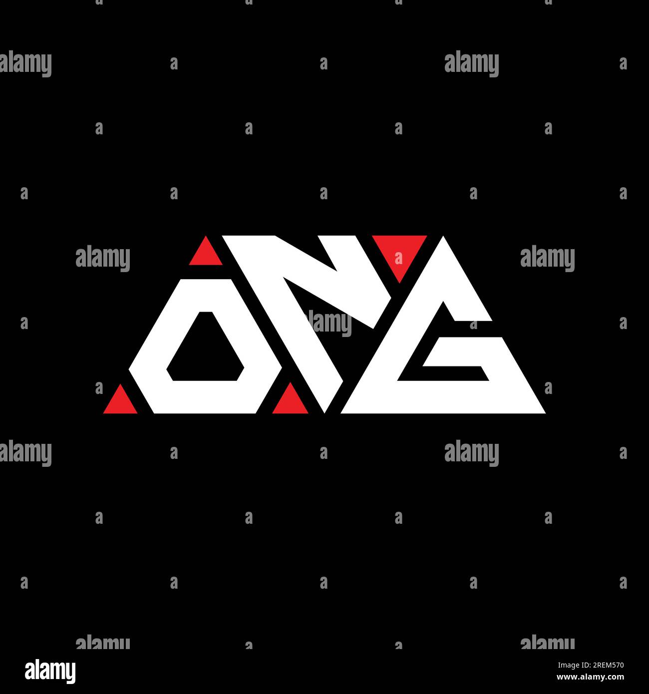 ONG triangle letter logo design with triangle shape. ONG triangle logo ...