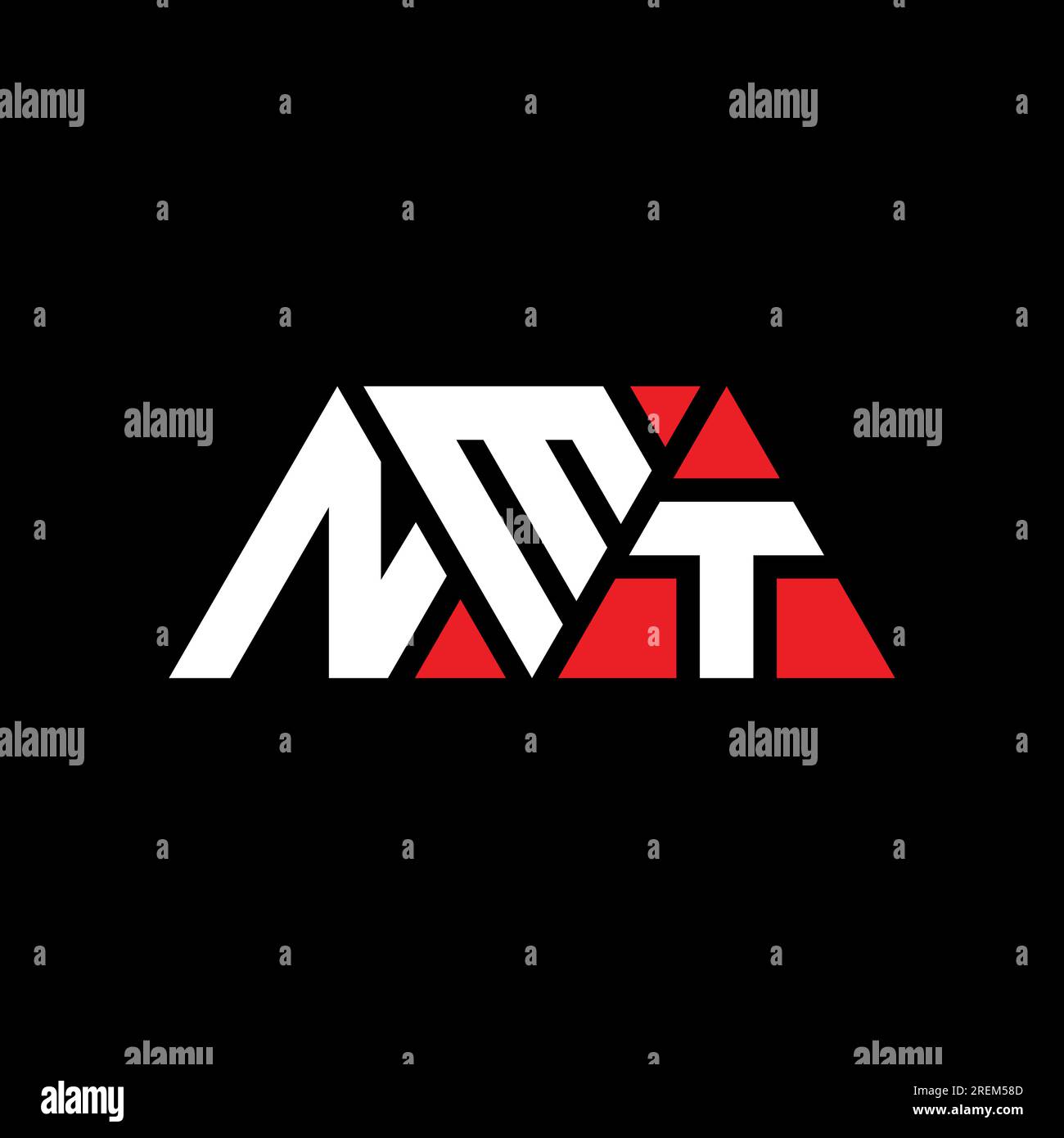 NMT triangle letter logo design with triangle shape. NMT triangle logo ...