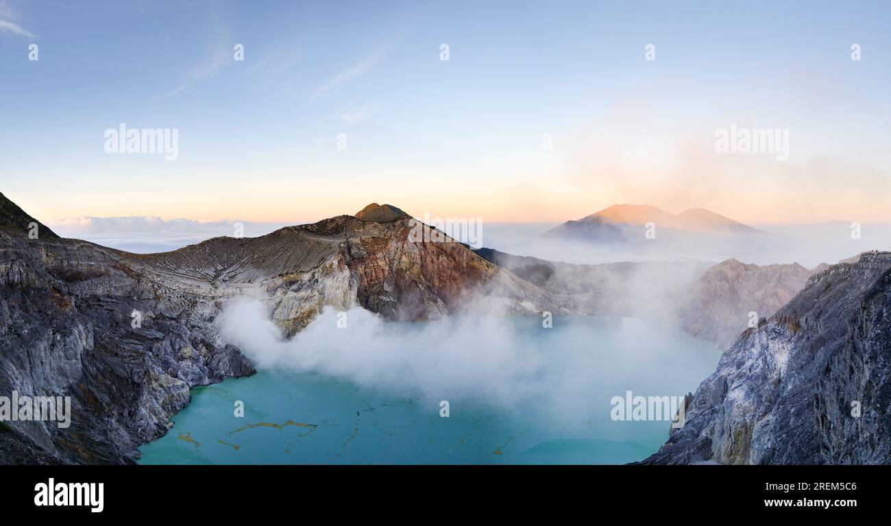 Mount Ijen, a volcano and sulphur mine located near Banyuwangi in East ...