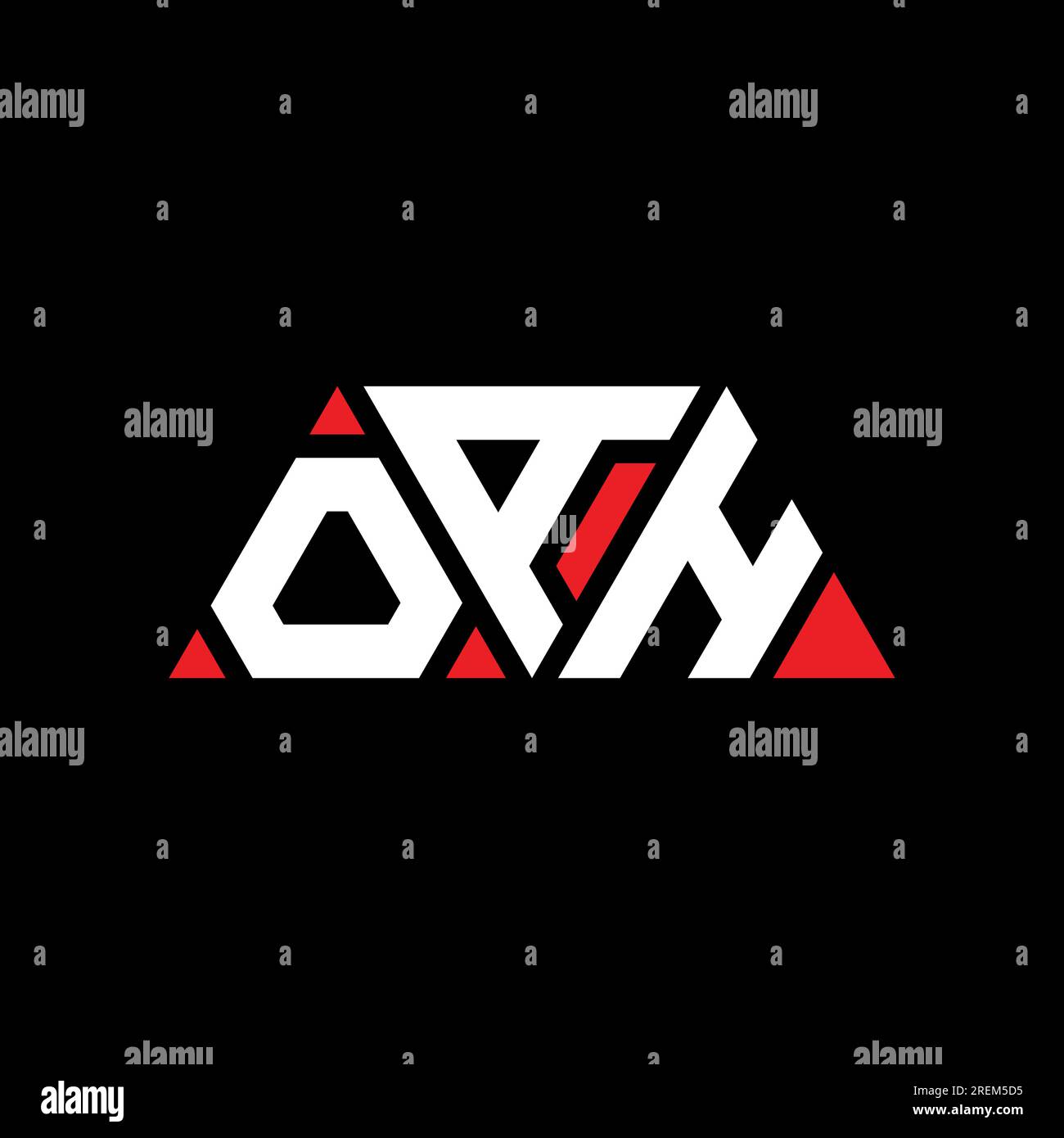 OAH triangle letter logo design with triangle shape. OAH triangle logo ...