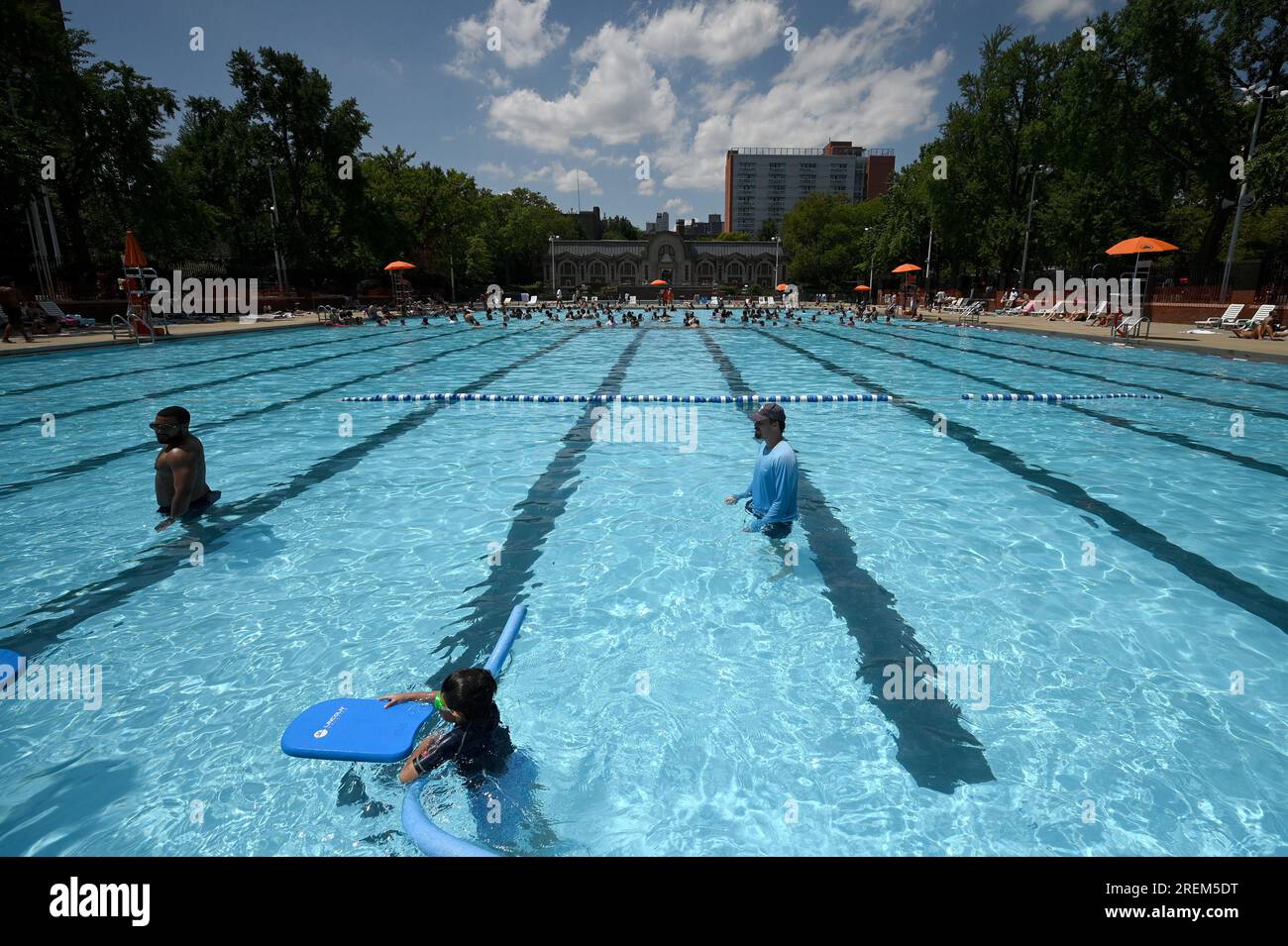 New York, USA. 28th July, 2023. Children take swimming lessons Hamilton ...