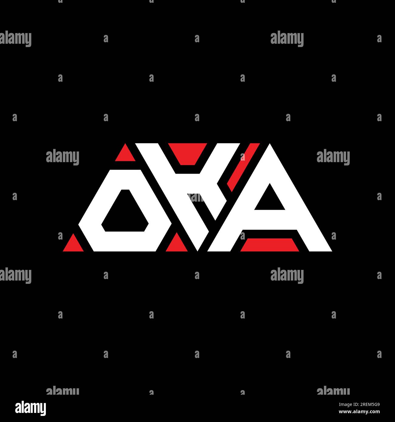 OKA triangle letter logo design with triangle shape. OKA triangle logo ...