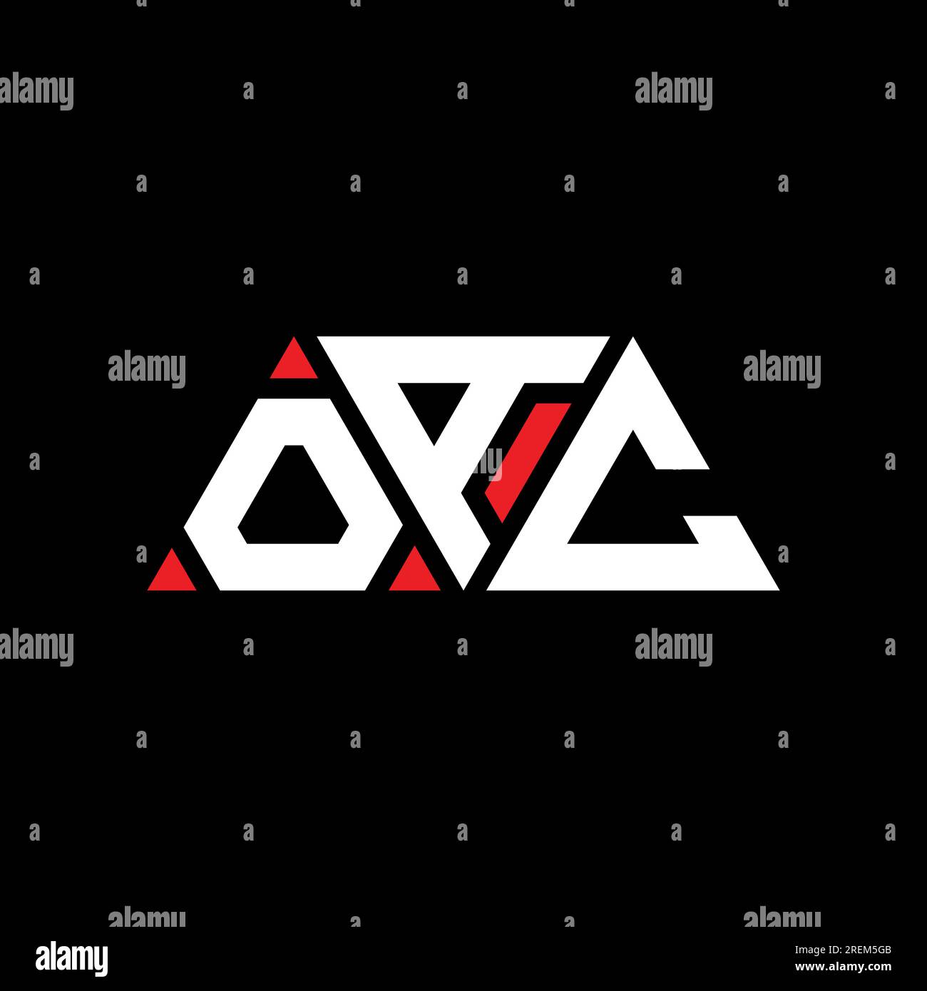 OAC triangle letter logo design with triangle shape. OAC triangle logo ...