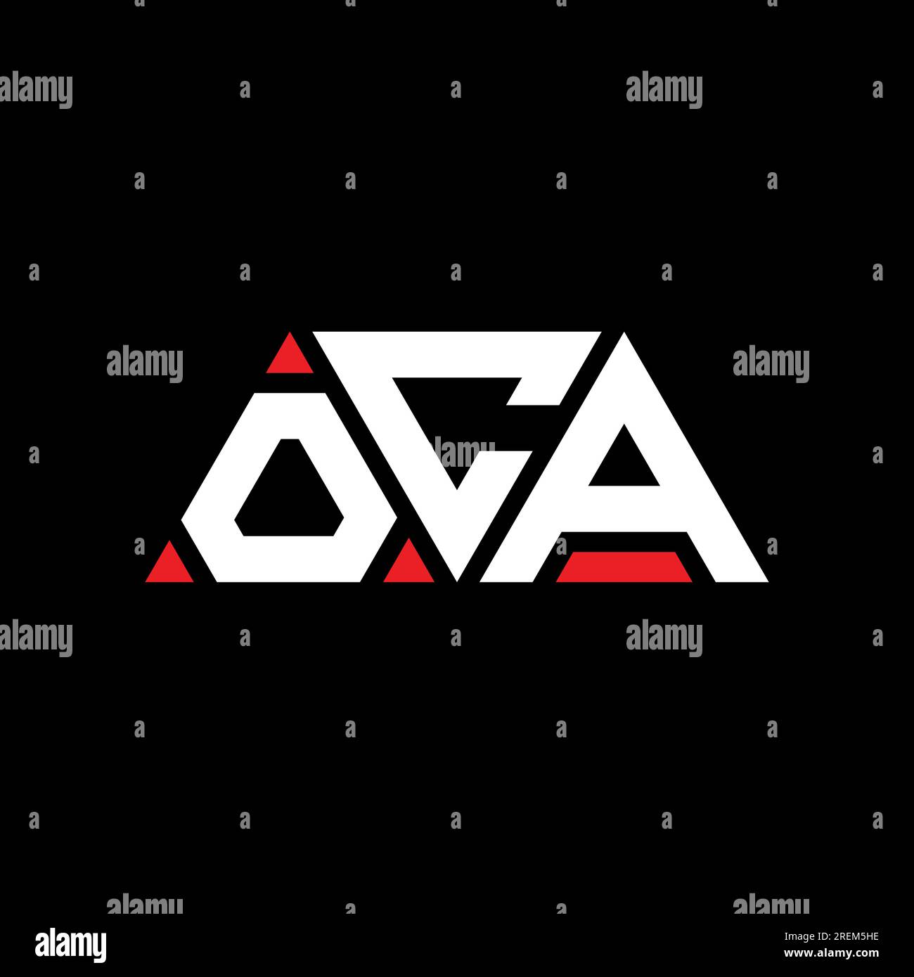 OCA triangle letter logo design with triangle shape. OCA triangle logo ...