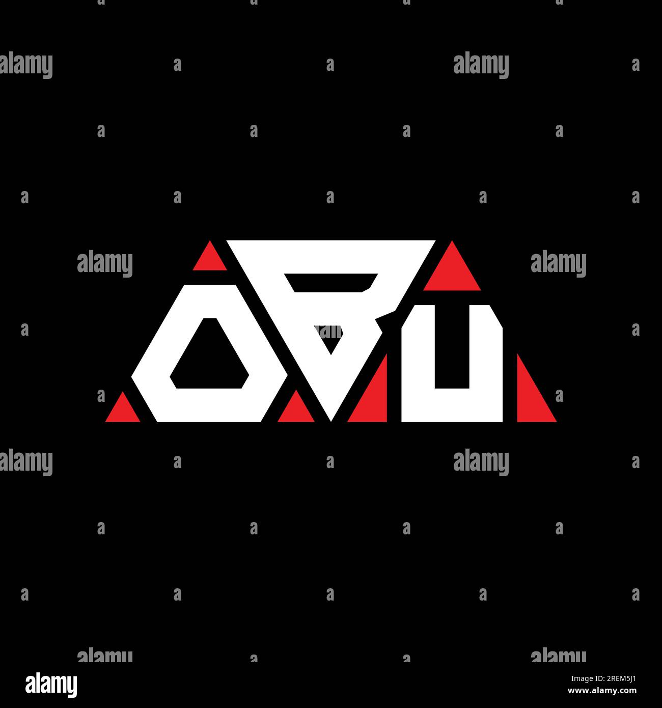 OBU triangle letter logo design with triangle shape. OBU triangle logo ...