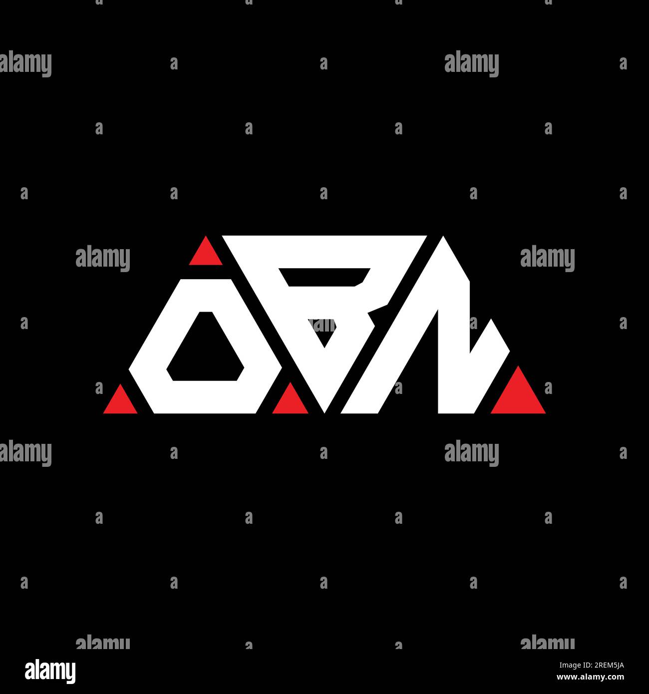 OBN triangle letter logo design with triangle shape. OBN triangle logo ...