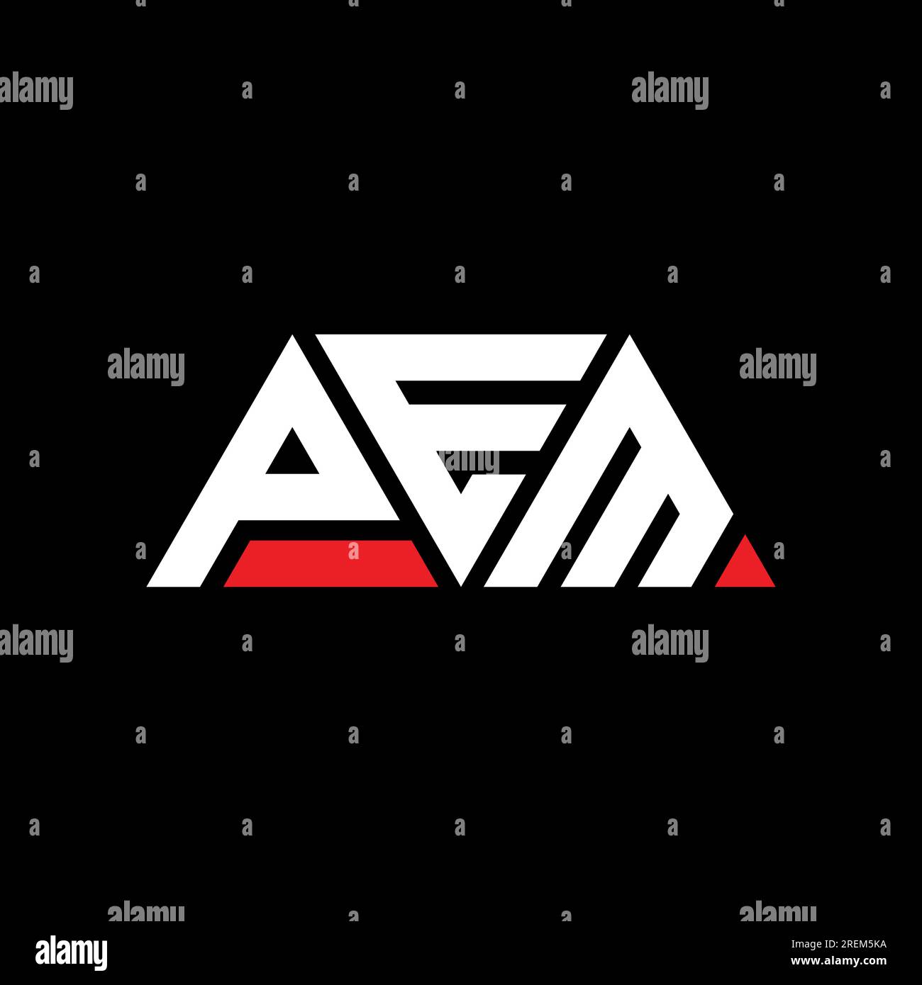 PEM triangle letter logo design with triangle shape. PEM triangle logo ...