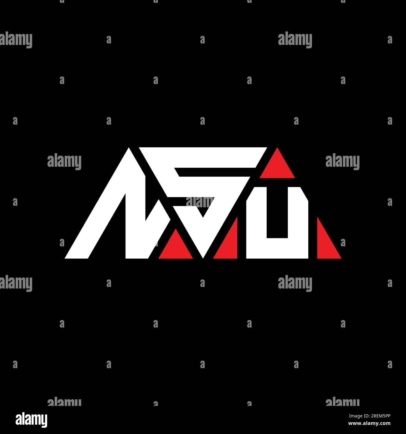 NSU triangle letter logo design with triangle shape. NSU triangle logo ...