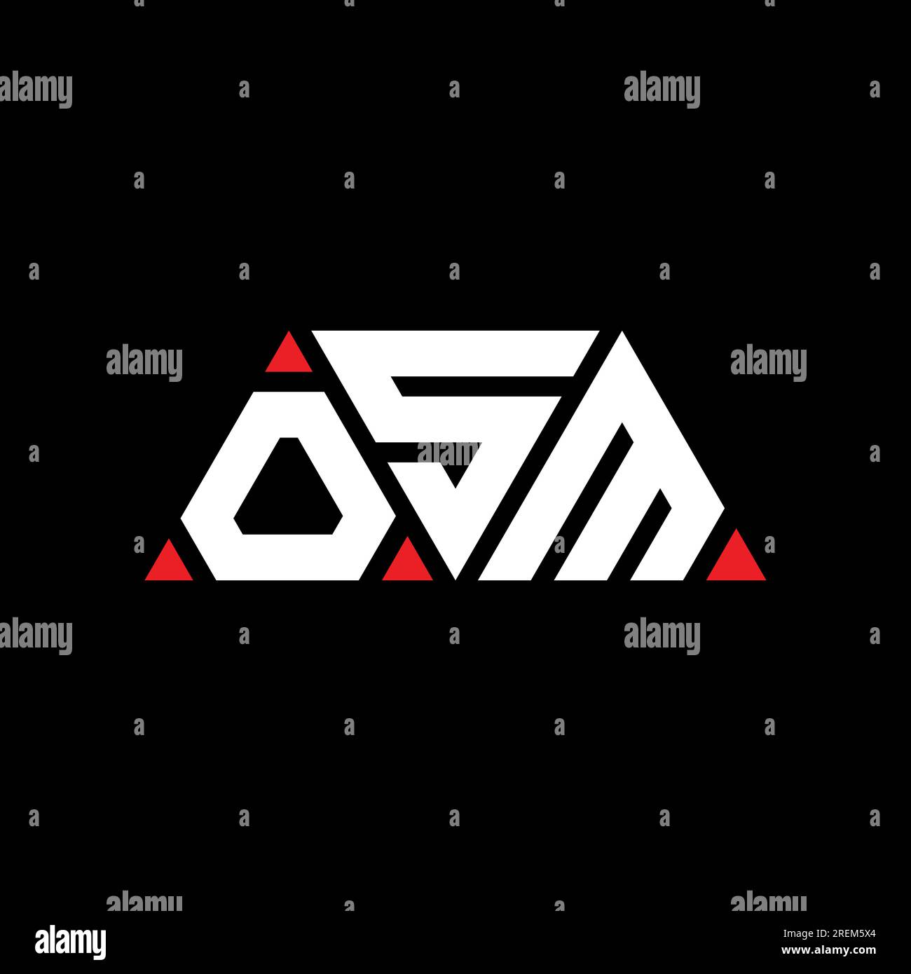 OSM triangle letter logo design with triangle shape. OSM triangle logo ...
