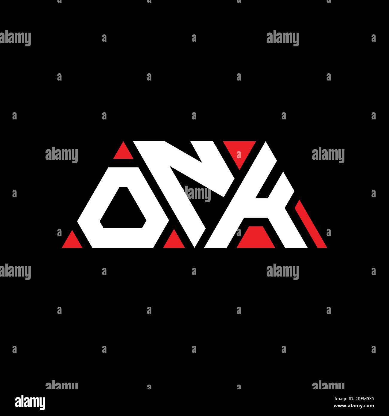 ONK triangle letter logo design with triangle shape. ONK triangle logo ...