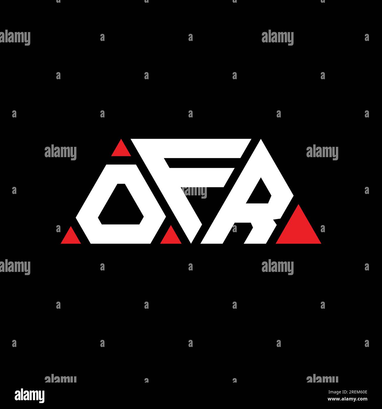 OFR triangle letter logo design with triangle shape. OFR triangle logo ...