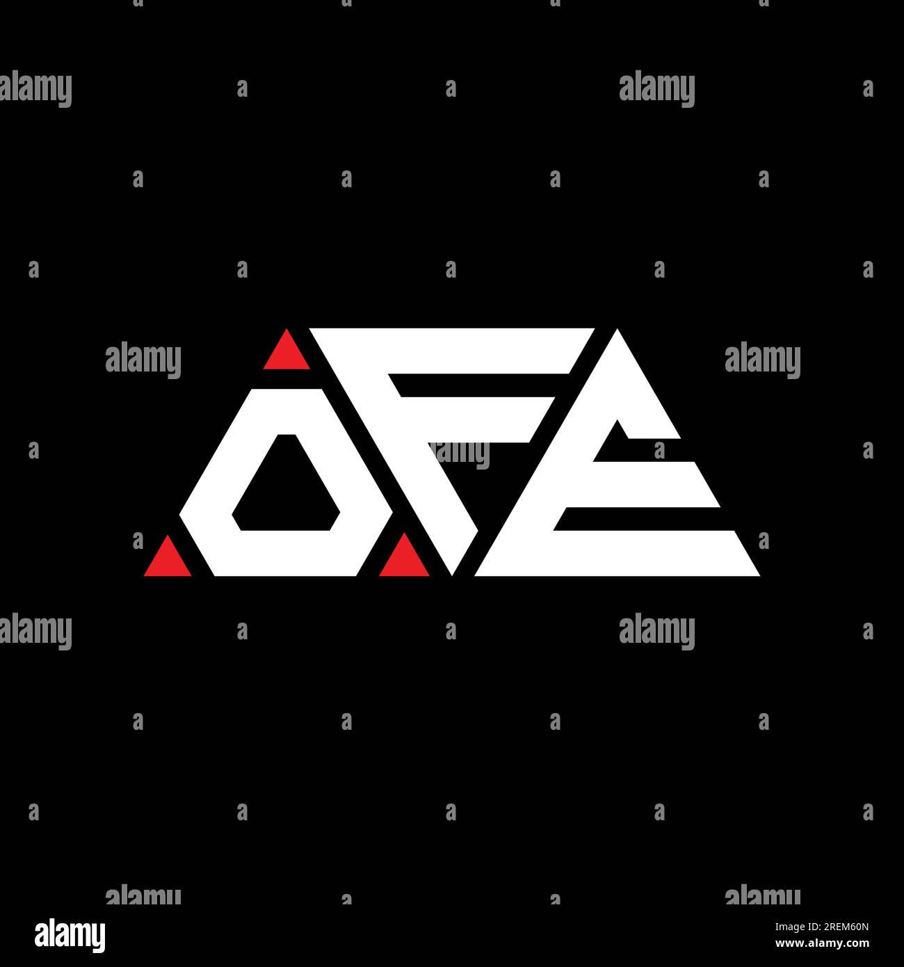 OFE triangle letter logo design with triangle shape. OFE triangle logo ...