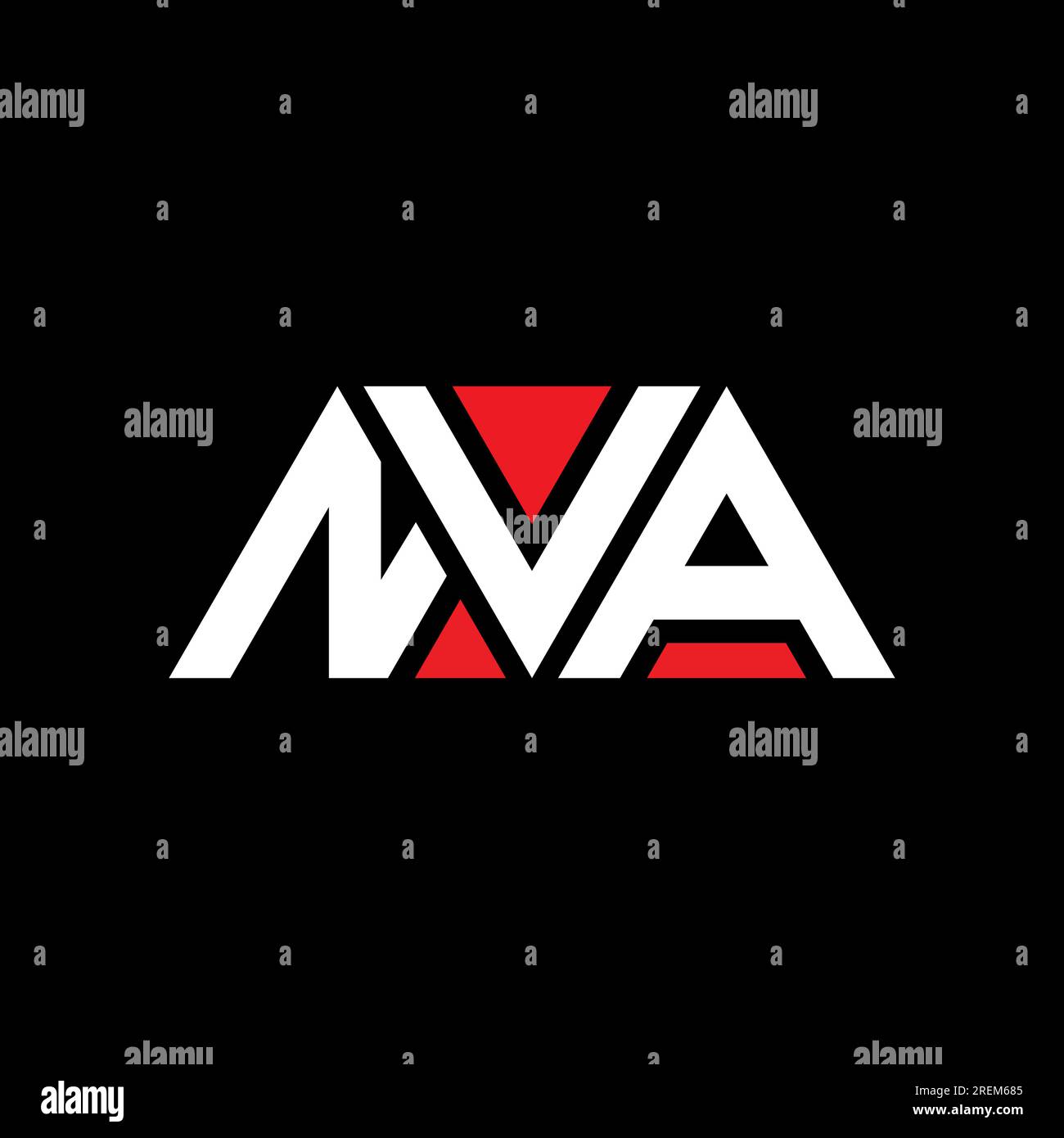 NVA triangle letter logo design with triangle shape. NVA triangle logo ...