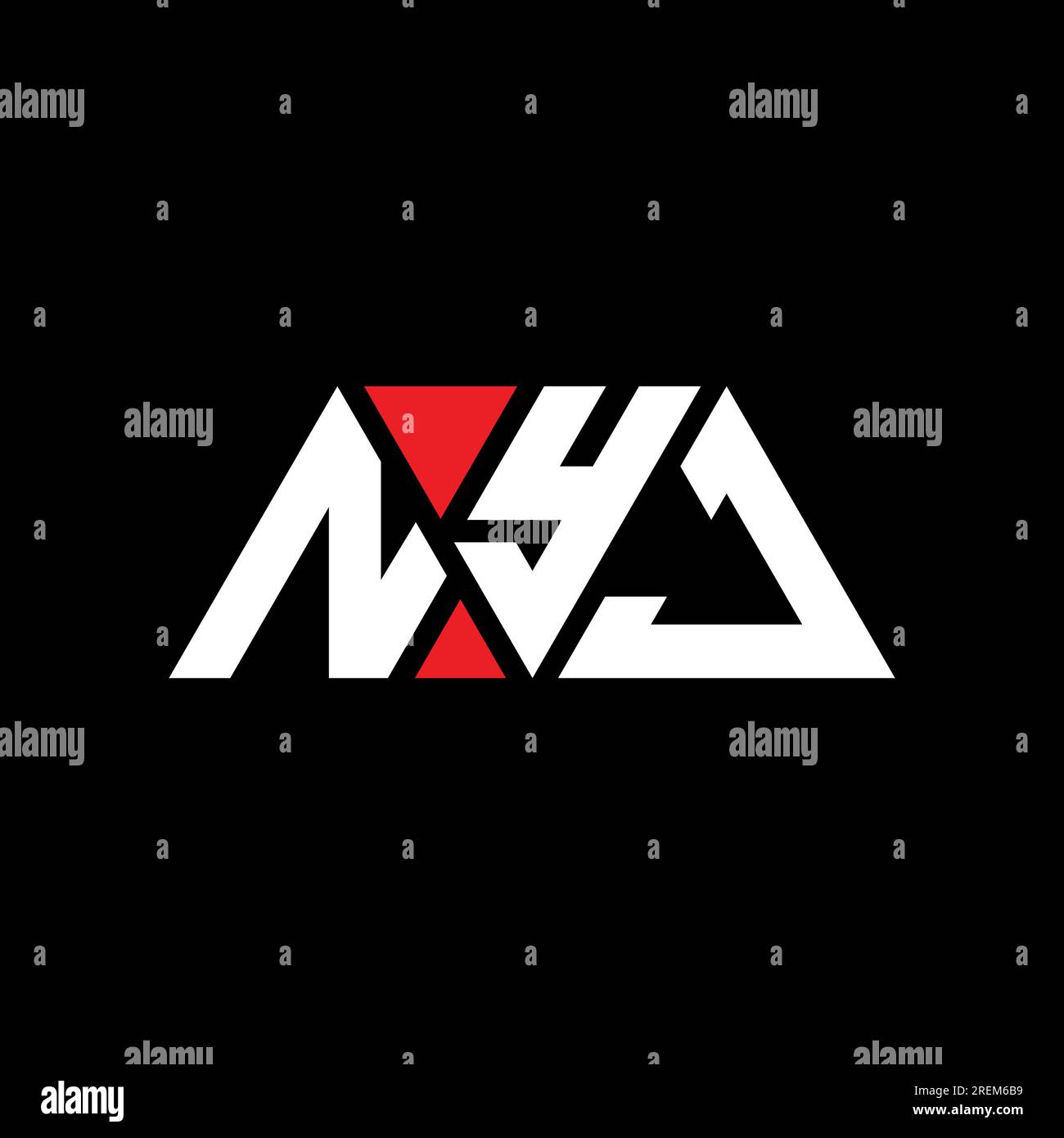 NYJ triangle letter logo design with triangle shape. NYJ triangle logo ...