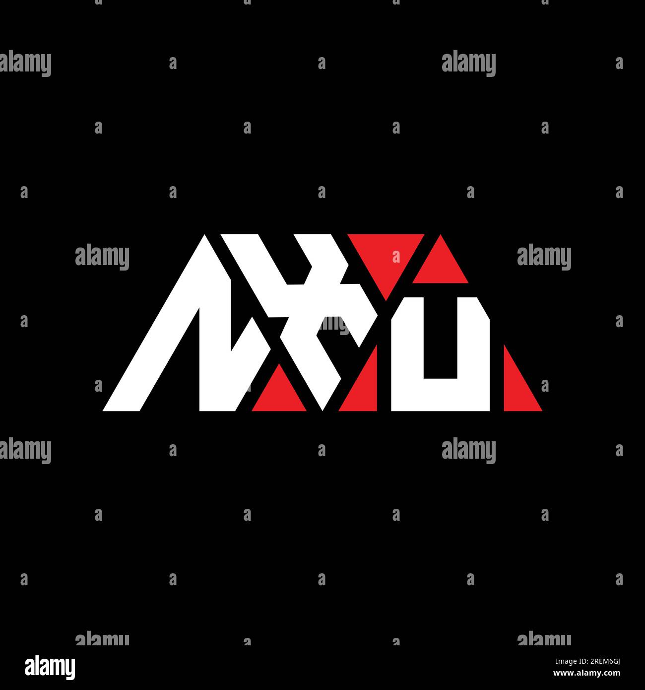 NXU triangle letter logo design with triangle shape. NXU triangle logo ...