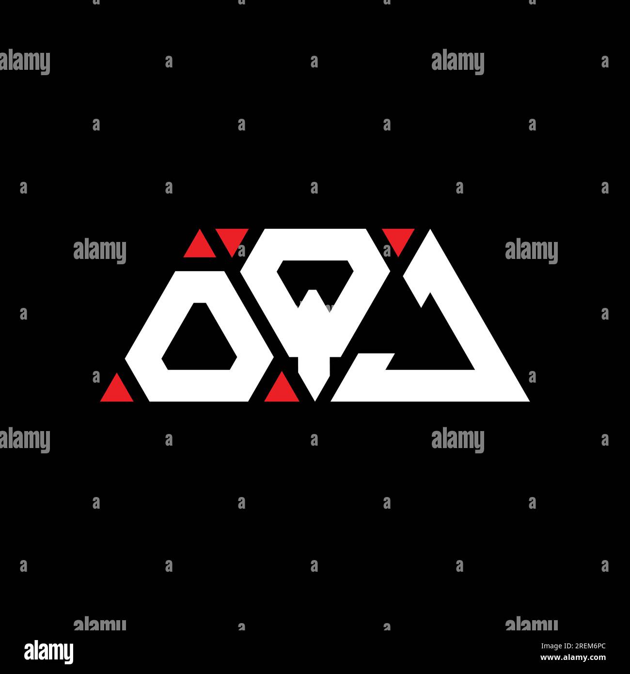 OQJ triangle letter logo design with triangle shape. OQJ triangle logo ...